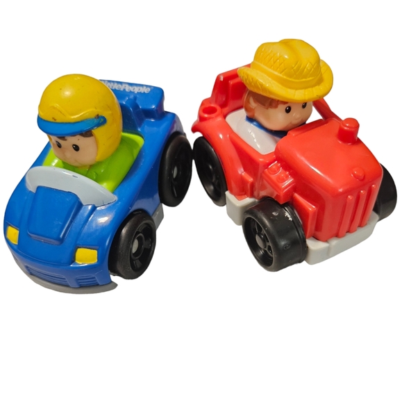 Fisher-Price | Toys | Little People Blue Car And Red Farm Tractor 25 ...